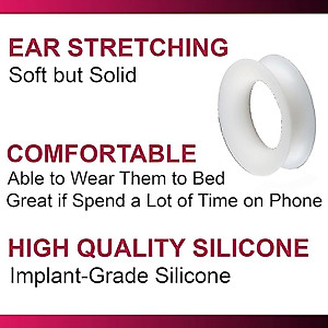 40mm White Silicone Double Flare Flesh Tunnels Ear Large Gauge Plugs ABYM Ear Stretching Stretchers Piercing SI04 2Pcs