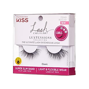 KISS Lash Couture Luxtension False Eyelashes, Strip 03 Classic', 14 mm, Includes 1 Pair, Contact Lens Friendly, Easy to Apply, Reusable Strip Lashes