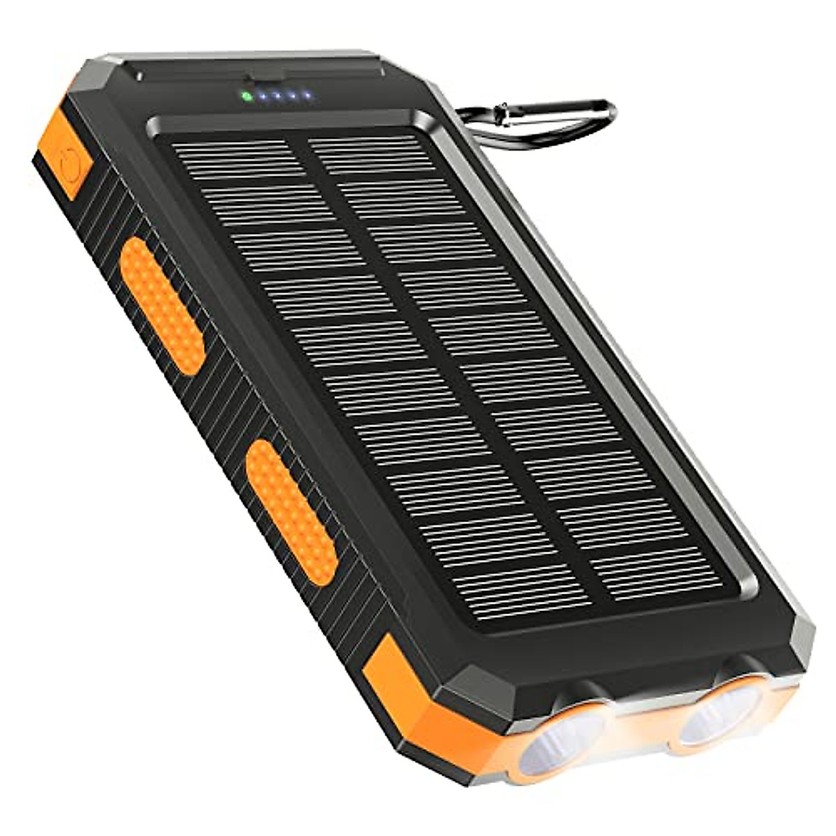 Solar Power Bank, Solar Charger, 25000mAh Portable Charger External Battery Pack with Dual DC 5V USB-A Outputs Ports Compatible with iPhone, Samsung Galaxy, Bright LED Flashlight Perfect for Camping
