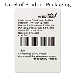 BPA Free Baby Powder Puff Box, Large 2.8" Fluffy Body After-Bath Powder Case, Baby Care Face/Body Villus Powder Puff Container, Makeup Cosmetic Talcum Powder Container with Hand Holder (Blue)