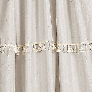 Lush Décor Ivy Tassel Window Curtain Panel Pair, 84 x 40 in, Neutral