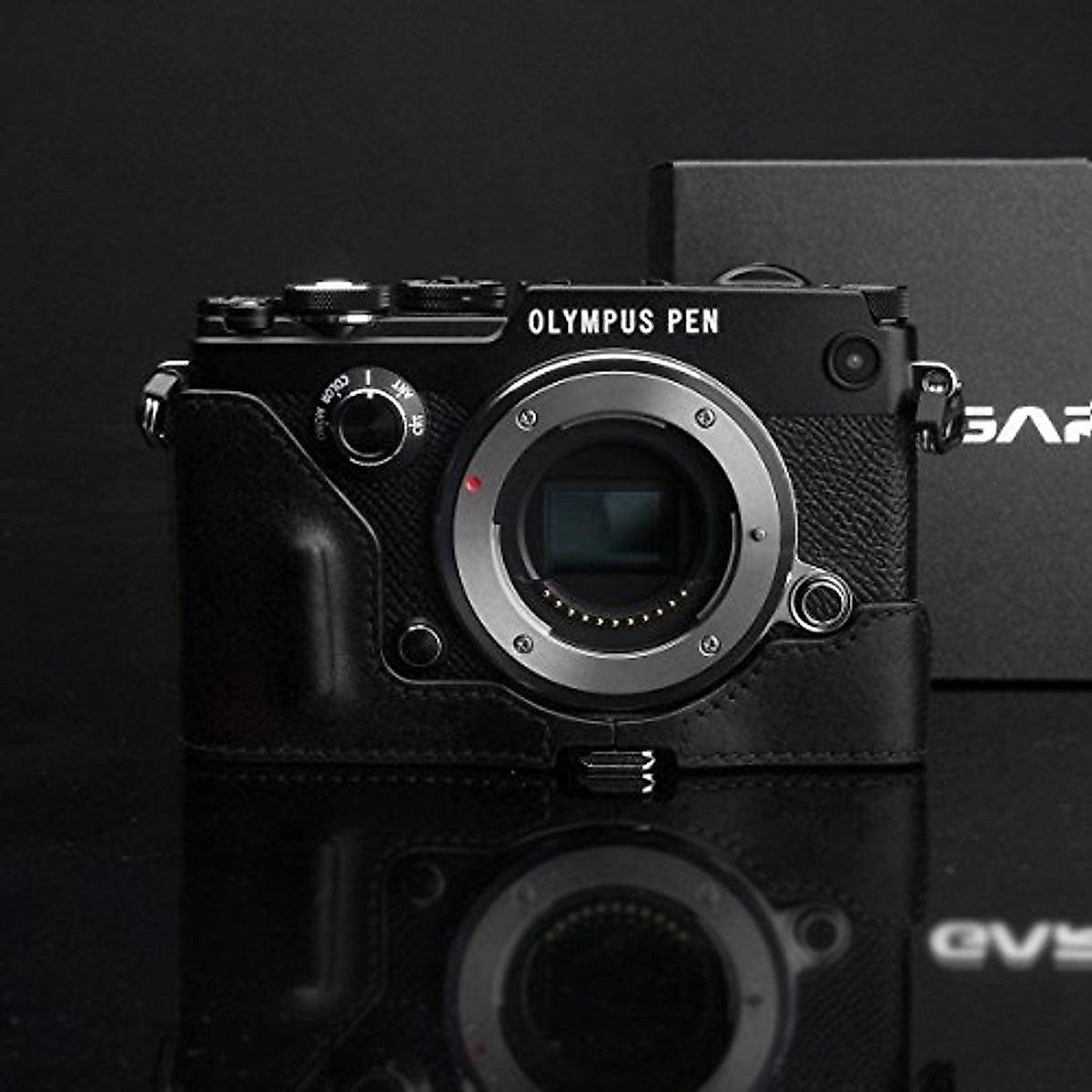 Gariz HG-PENFBK Geniune Leather Half Case for Olympus PEN-F Black