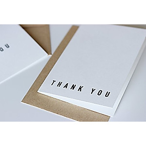 Verbaa 100 Premium Paper Thank You Cards With Self-Seal Envelopes - 2 Designs of Elegant Modern Thank You Cards For Any Occasion - Wedding, Engagement, Funeral, Graduation, Business (100-pack)