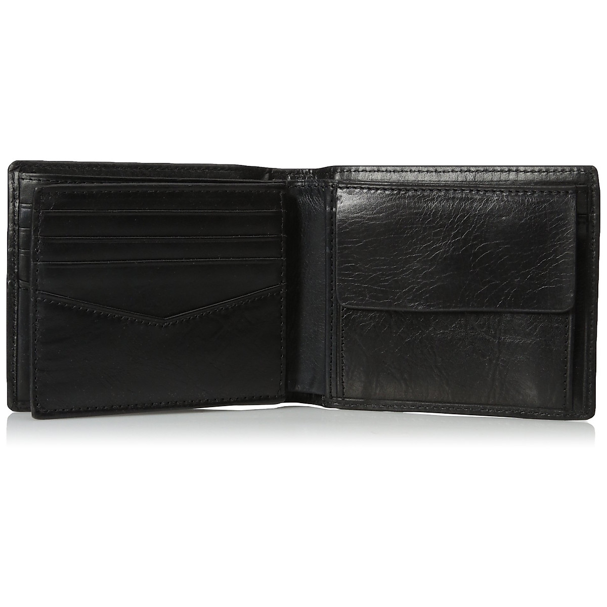 Fossil Men's Ryan Leather RFID-Blocking Bifold with Coin Pocket Wallet, Black, (Model: ML3736001)