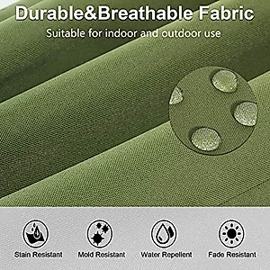 GUEGLSA Patio Seat Cushions 18 inch,Waterproof Square Chair Pad with Ties,18''x18'' Indoor Outdoor Chair Cushion for Garden Furniture,Set of 2,Green