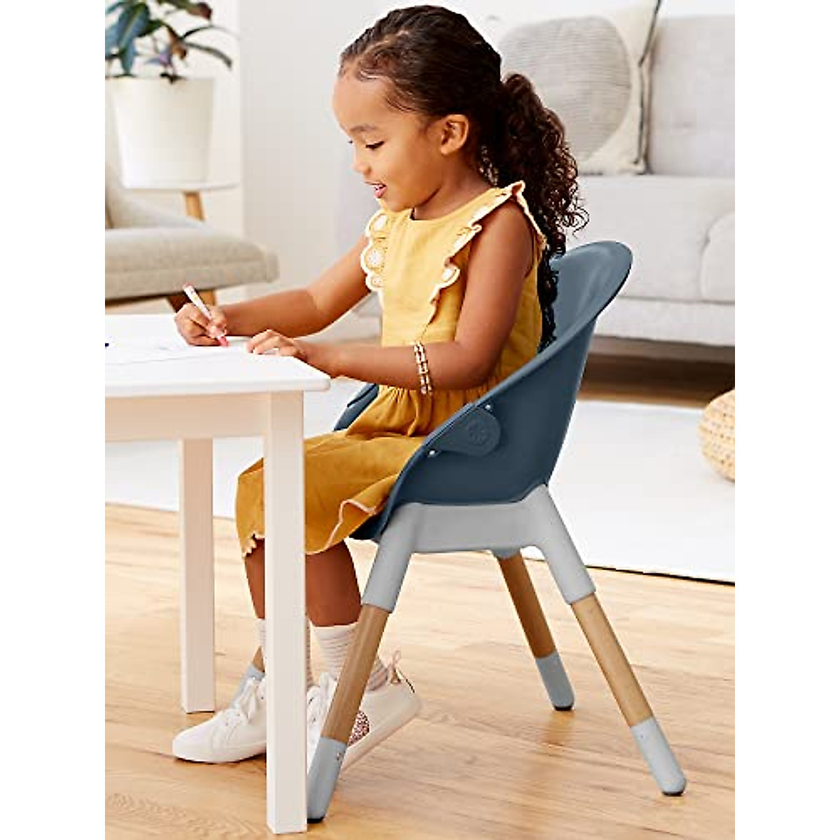 Skip Hop Baby High Chair 4 in 1 Convertible High Chair, EON, Slate Blue