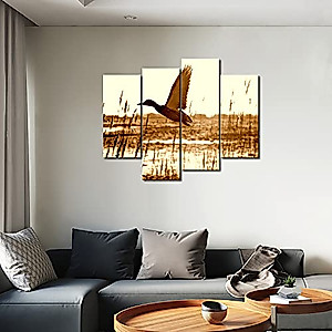Brown Duck Fly Upon River Wall Art Painting Pictures Print On Canvas Animal The Picture for Home Modern Decoration