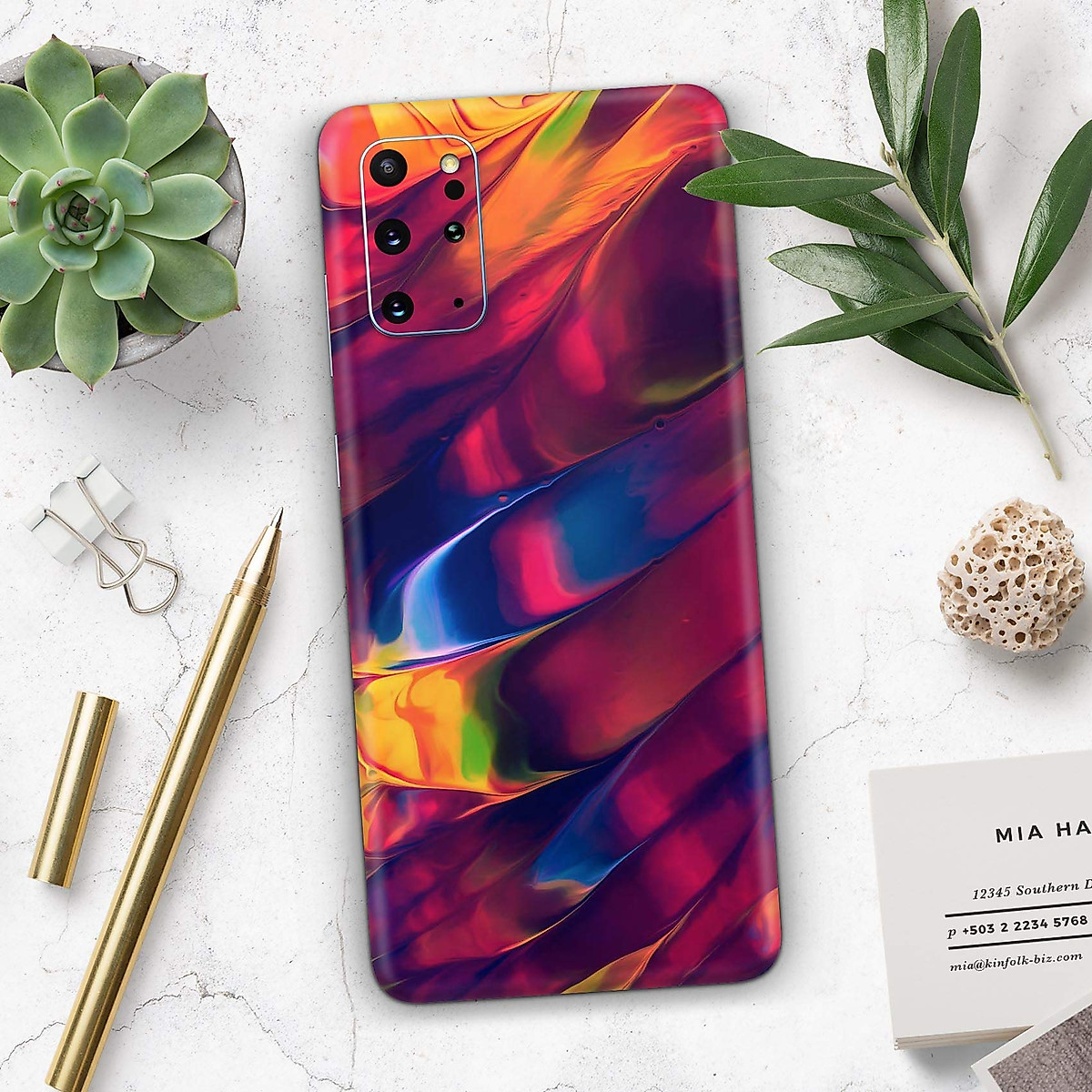 DesignSkinz Blurred Abstract Flow V13 Protective Vinyl Decal Wrap Skin Cover Compatible with The Samsung Galaxy S20 (Screen Trim & Back Glass Skin)