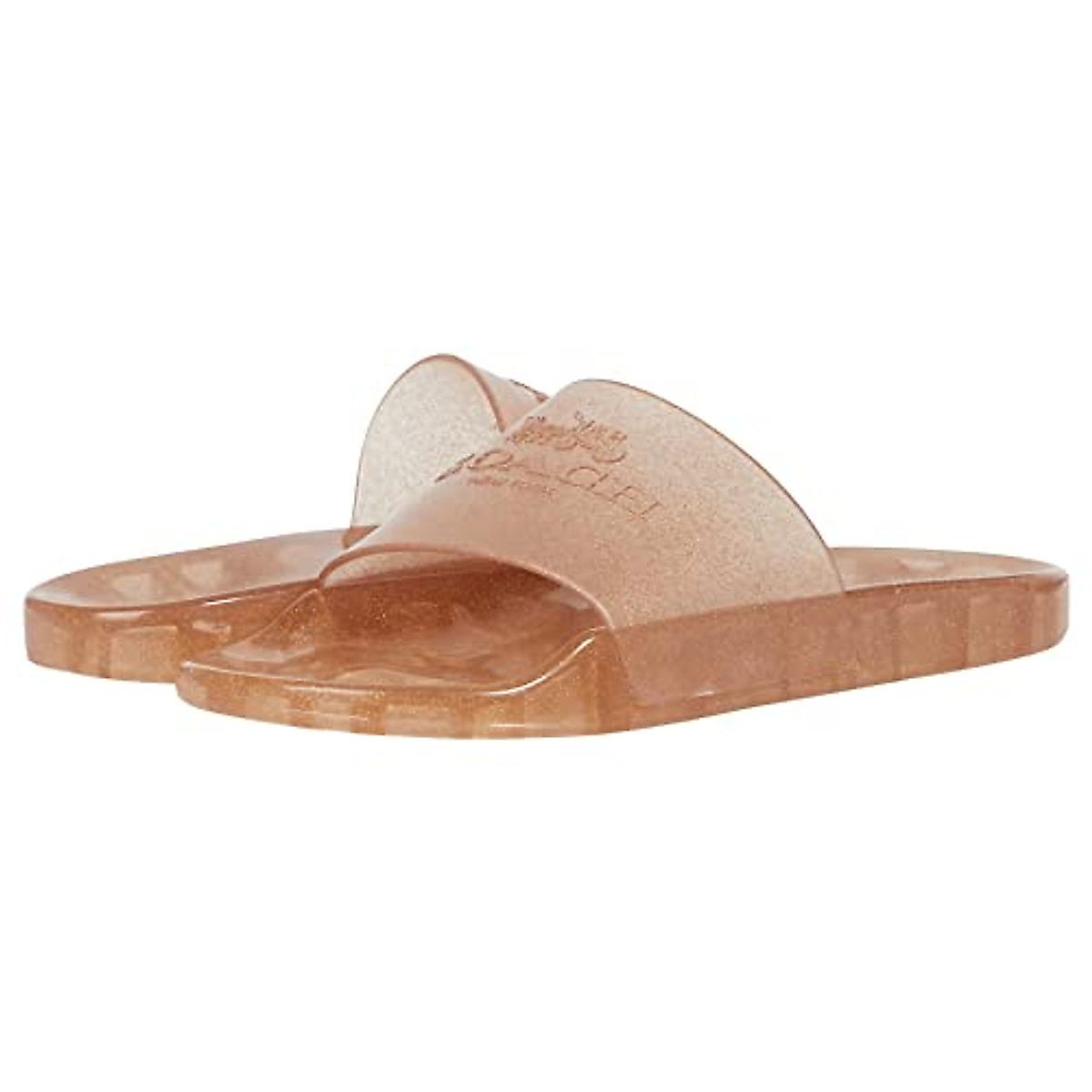 COACH Women's Ulyssa Pool Slides Dark Gold 5 B - Medium