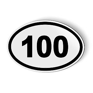 100 Miles Century Oval - Magnet for Car Fridge Locker - 5.5"