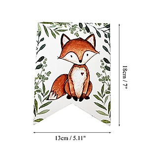 LAVVICHA Baby Shower Welcome Baby Banner Woodland Animal Jungle Theme Bunting Party Boys Girls Baby Shower Decorations (Green)