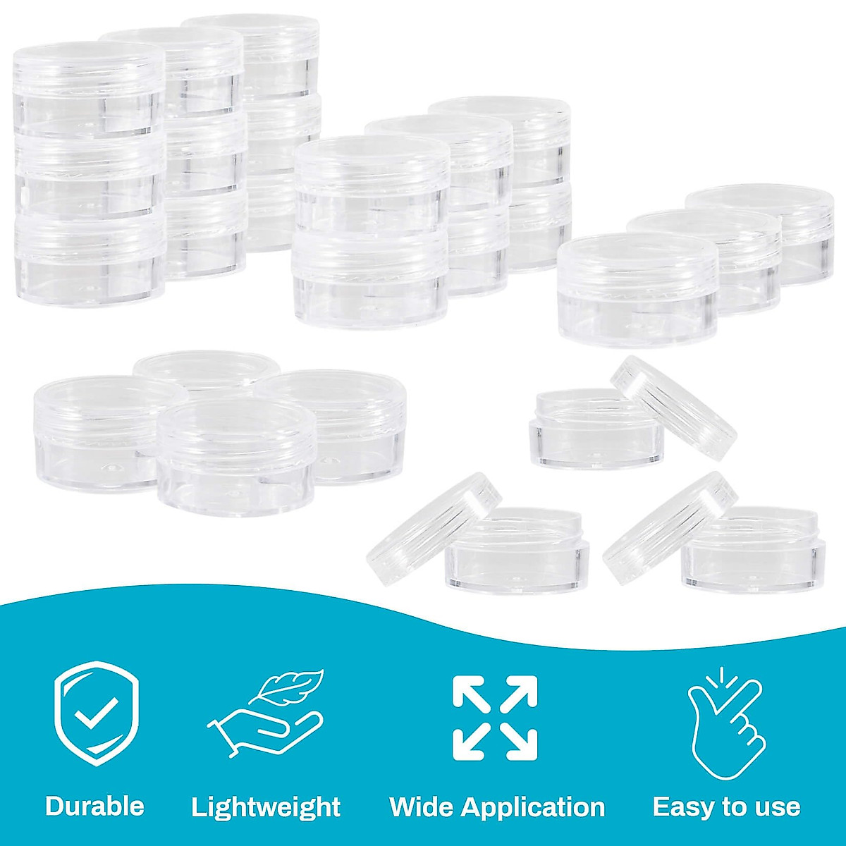 MAQIHAN 60Pcs Sample Containers - Sample Jars Tiny Container Mini Sample Jars with Lids Small 5g/5ml Cosmetic Containers Empty Tiny Jars with Lids for Cosmetics,Lotion,Cream,Powder