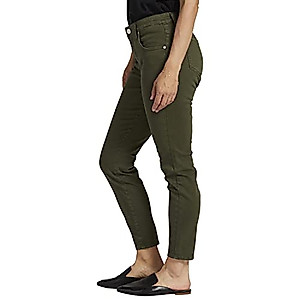 JAG Jeans Women's Cecilia Mid Rise Skinny Pants, Olive, 12