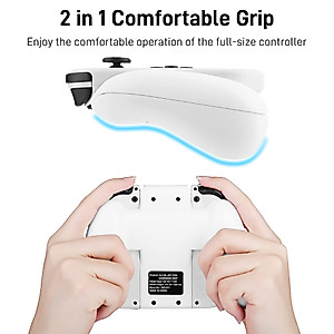 FUNDIARY Comfort Charging Grip Compatible with Nintendo Switch and Switch OLED Joycon, Handheld Accessories for Joycon Controller with LED Indicator with Charging Cable and 6 Thumb Caps