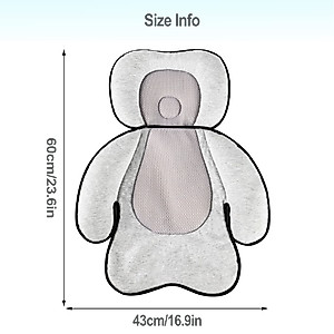 KAKIBLIN 3 in 1 Baby Stroller Seat Cushion, Toddler Car Seat Pad Baby Head Pillow Neck Support Cushion for Newborn and Toddler, Grey