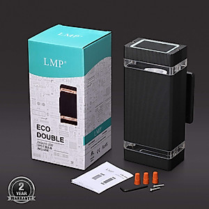 LMP 2 Pack LED Square Up and Down Lights Outdoor Wall Light，Body in Aluminum Waterproof Outdoor Wall Lamps，3000k 5W with Certificate ETL