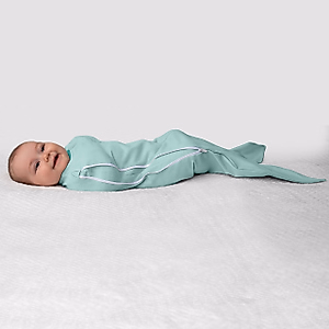 SwaddleMe Room to Grow Pod – 0-6 Months, 1-Pack (Teal Waves) Expandable Baby Swaddle Grows with Baby and Helps Prevent The Startle Reflex for Comfortable Sleep