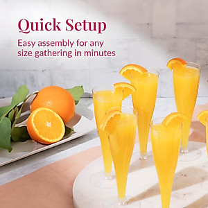 24 Plastic Champagne Flutes Disposable | Clear Plastic Champagne Glasses for Parties | Clear Plastic Cups | Plastic Toasting Glasses | Mimosa Glasses | New Years Eve Party Supplies 2023