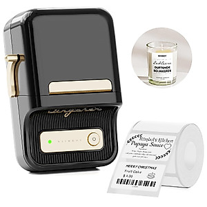 NIIMBOT B21 Inkless Label Maker, Portable Thermal Label Printer for Clothing, Address, Business, Compatible with iOS & Android, with 1 Pack 1.96x1.18 inch White Label, Black