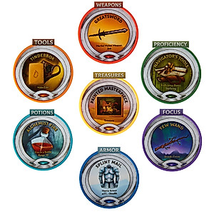 The Master's Vault: 150 D&D Quick Reference Item Cards or Item Tokens from 5E Player's Handbook - Illustrated TTRPG Weapons, Armors, Spellcasting Focuses, and More – D&D Accessories (Tokens 4-pack)