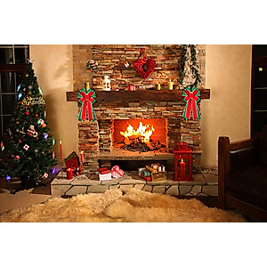 Threetols 2 Rolls 10 Yards Christmas Wired Edge Ribbons, 2.5inch Red Green Velvet Ribbons, Solid Color Ribbon for Xmas Christmas DIY Craft Winter Wreath Bow New Year Party Deco