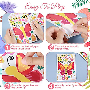 30 Pack Butterflies Stickers for Kids 5 Designs Butterfly Crafts Make a Face Stickers DIY Mix and Match Make Your Own Decals for Festival Gifts Rewards Arts Projects Party Favors Games School Summer