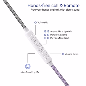 URIZONS Earbuds Bracelet Colorful Braided Earphones - 3.5mm Wired Headphones with Microphone Remote in-Ear Sports Headset for iPhone Handmade Fabric Knitted Thread Wrapped