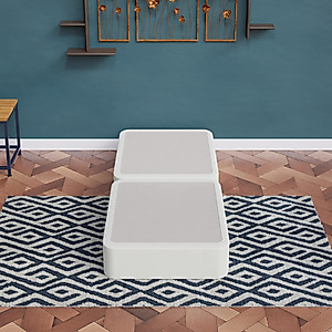 Continental Mattress 4" Split Wood Traditional Box Spring/Foundation for Mattress, Twin, White