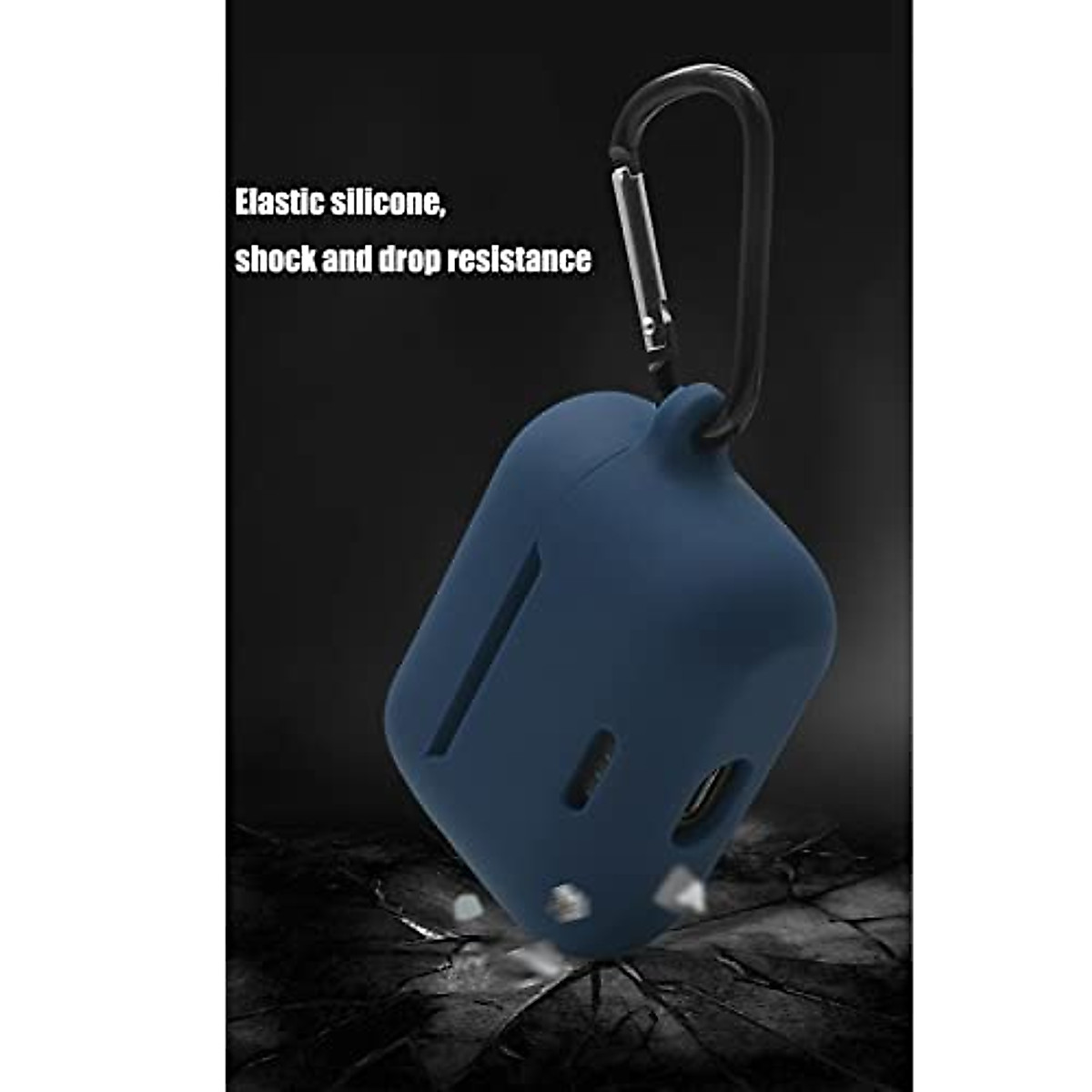 Silicone Case for TOZO NC2 in-Ear Detection Bluetooth Headphones,Premium Soft Skin Cover Shock-Absorbing,Anti-Scratch Protective Case with Keychain,Grey