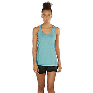 icyzone Workout Tank Tops for Women - Racerback Athletic Yoga Tops, Running Exercise Gym Shirts(Pack of 3)(M, Black/Granite/Green)