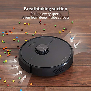 roborock S6 Robot Vacuum, Robotic Vacuum Cleaner and Mop with Adaptive Routing,Multi-Floor Mapping, Selective Room Cleaning, Super Strong Suction, and Extra Long Battery Life, Works with Alexa(Black)