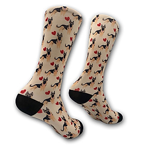 German Shepherd Socks for Women Men, Novelty Crazy Socks Crew Socks Funny German Shepherd Gifts for Dog Lover One Size