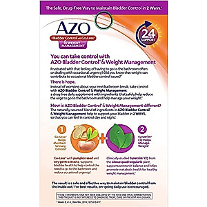 AZO Bladder Control with Go-Less® & Weight Management Dietary Supplement | Helps Reduce Occasional Urgency* | Promotes Healthy Metabolism* | Supports a Good Night’s Sleep* | 48 Capsules