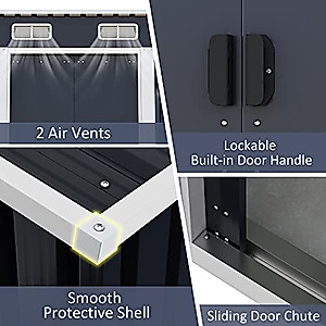 HOGYME Storage Shed 6' x 3.6' Outdoor Storage Metal Shed Garden Sheds with Double Sliding Door, Steel Tool Sheds for Lawnmower, Generator, Bike, Trash Can Gray