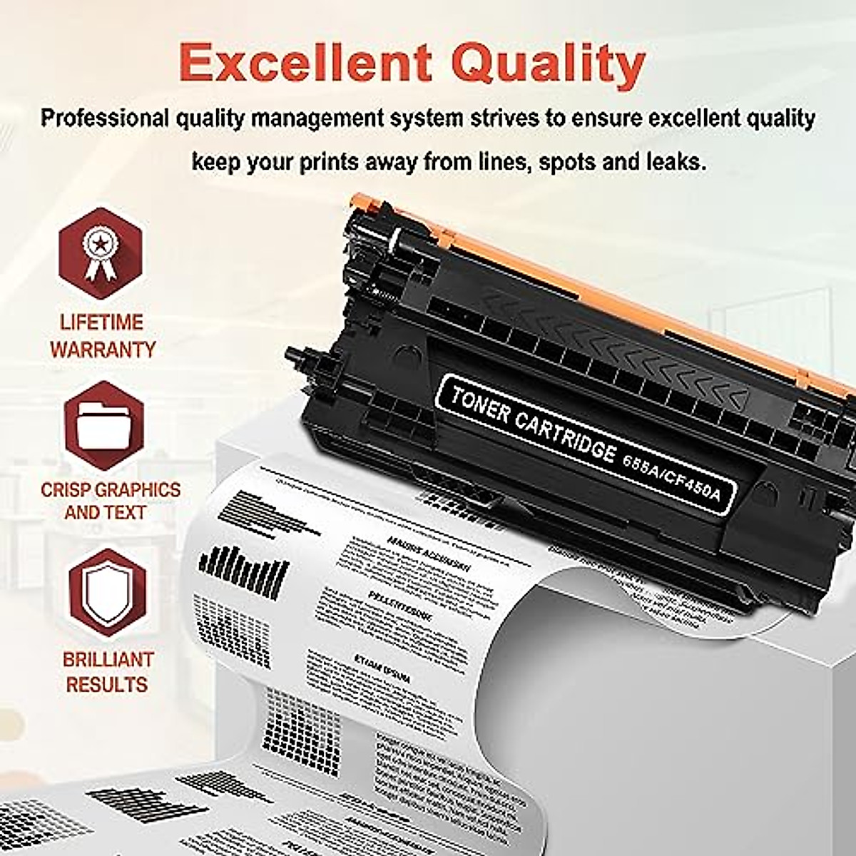 655A Black Toner Cartridge (with Chip), CF450A High Capacity Toner Cartridge, Compatible Replacement Enterprise M652dn M652n M653dn MFP M681dh FIow MFP M681f M681z Printer.(2 Pack/Black)