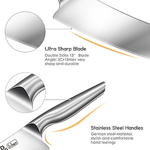 DDF iohEF Nakiri Kitchen Knife, Chef's Knife In Japanese Stainless Steel Professional Cooking Knife, Non-slip Ultra Sharp Knife with Ergonomic Handle