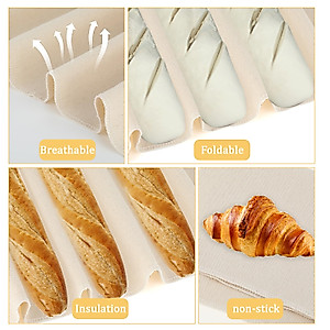 2PCS Proofing Cloth for Bread Baking 14x18 Inches Linen Cloth Reusable Bread Proofing Cloth Thick Baking Bread Cloth for Dough, Baguettes, Loaves, Pastry, Homemade Bread