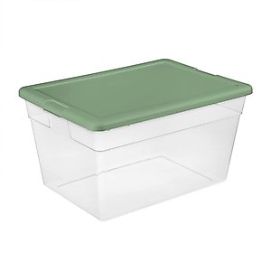 Sterilite Stackable 56 Quart Storage Tote Organizing Home and Office Containers with Secure Latching Lid and Built In Handles, (8 Pack)