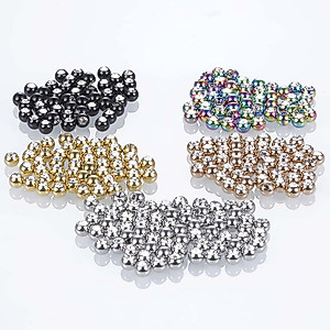 Bngukju Crystal Replacement Balls Surgical Steel Barbell Tongue Nipple Belly Button Piercing Rings Parts 12Pcs 3MM-5MM