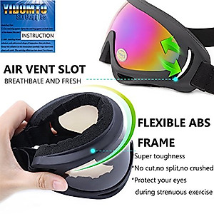 Yidomto Ski Goggles, Pack of 3 Snowboard Goggles for Kids,Boys,Girls,Youth, Mens,Womens,with UV Protection,Windproof,Anti Glare(Black-Pink-Blue)