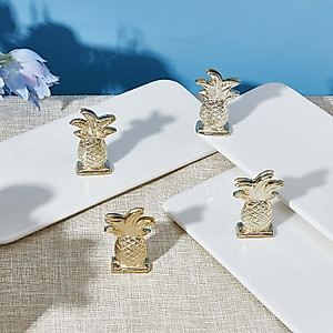 CHGCRAFT 6Pcs Pineapple Card Holders Golden Pineapple Table Number Holders Pineapple Book Note Photo Stand Clips for Christmas Banquet Wedding Anniversary Party Home Office Decor