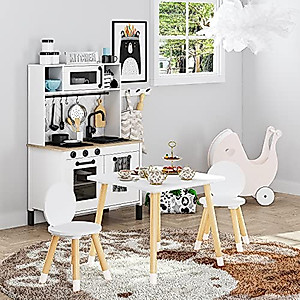 UTEX Kids Table with 2 Chairs Set for Toddlers, Boys, Girls, 3 Piece Kiddy Table and Chairs Set, White