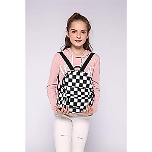 LOOMILOO Durable Small Backpack for Women Polyester Mini Backpack Kids Backpack for Young Girls (lattice)