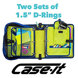 Case it Dual Monster Eye Zipper Binder, 2 Sets of Rings, Included Pencil Pouch, Purple, DUAL-101-ME-PUR
