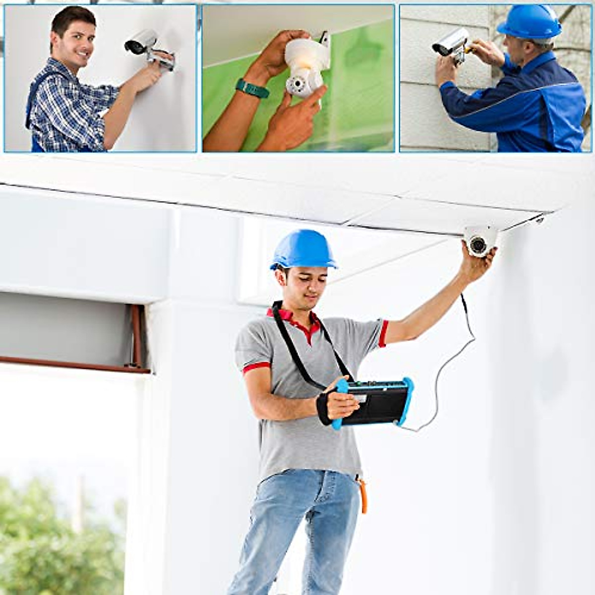 IP Camera Tester CCTV Tester, Koolertron 7 Inch IPS Touch Screen H.265 4K AHD, TVI, CVI & CVBS Analog Camera RJ45 Cable TDR Tester with PoE/IP Discovery/8G TF Card/4K HDMI in & Out/Built in WiFi