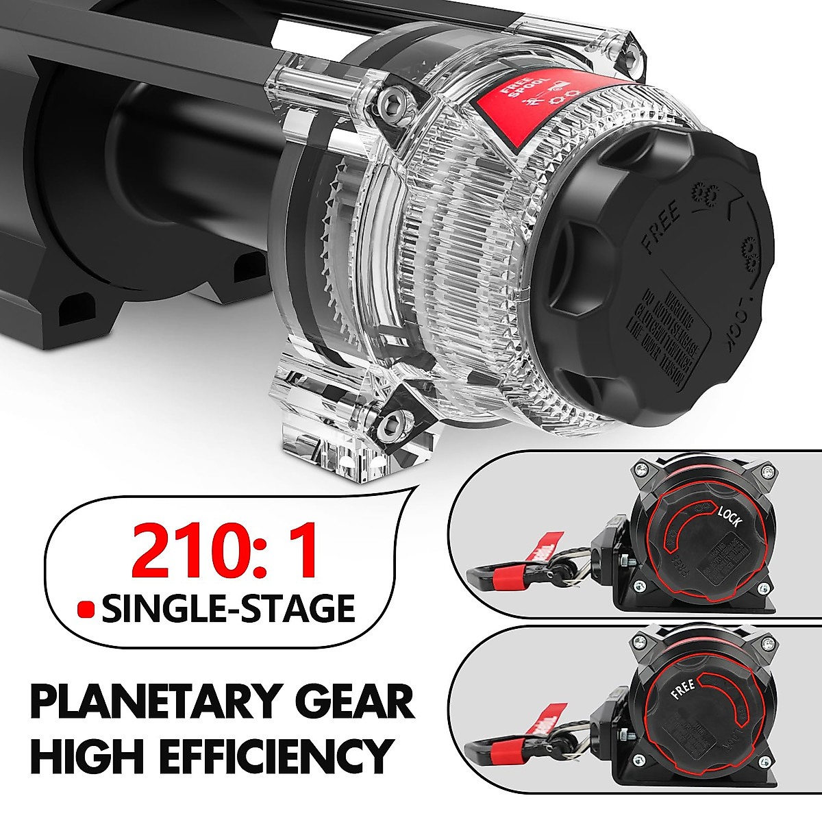 X-BULL New 6000LBS IP68 Waterproof Electric Winch Boat Trailer Winch with 2 in 1 Wireless Remote Synthetic Rope 1/4 in x49.8ft Hook Automatic Braking Powersports Off Road