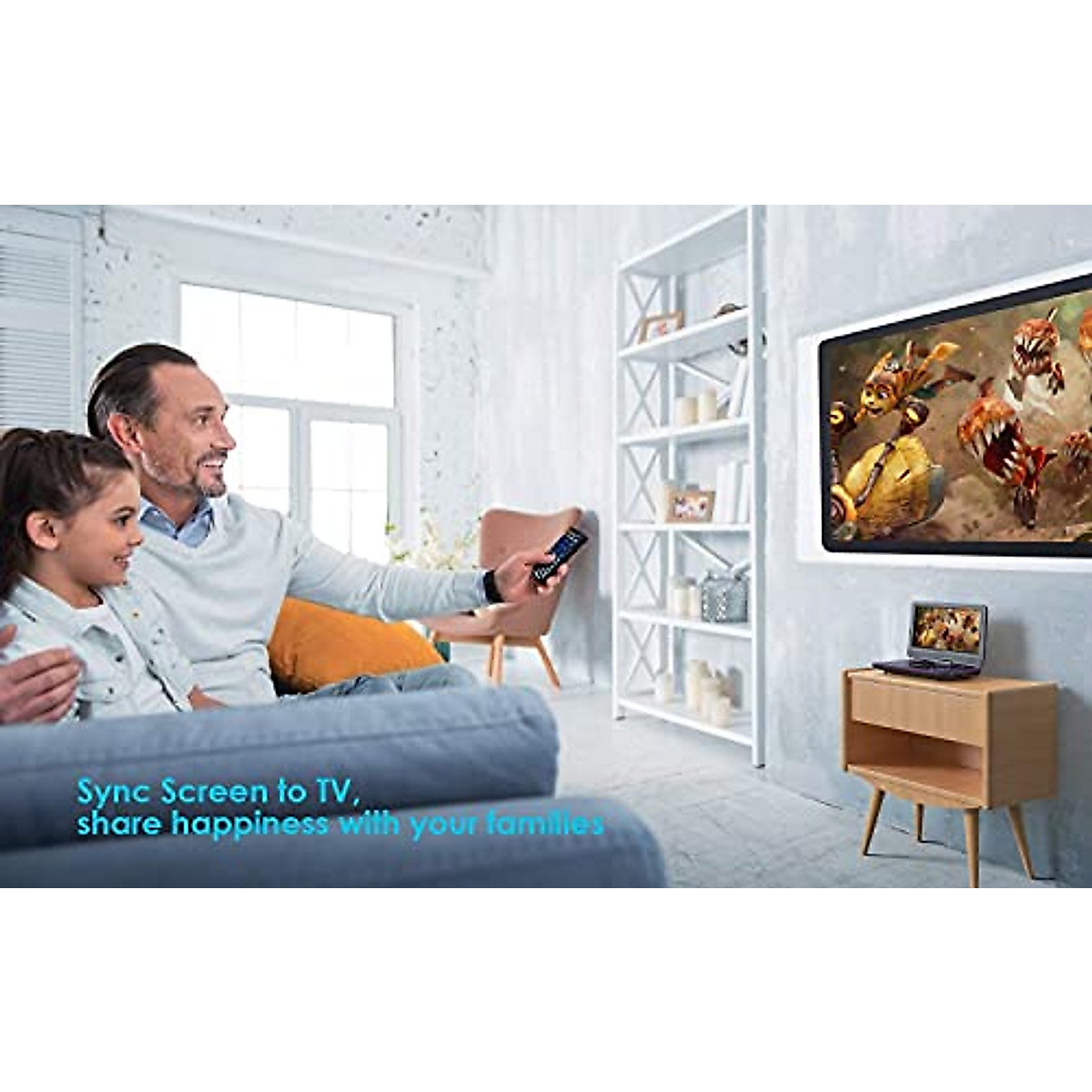 ieGeek Portable DVD Player 12.5", with 10.5" HD Swivel Screen, Car Travel DVD Players 5 Hrs Rechargeable Battery, Region-Free Video Player for Kids Elderly, Remote Control, Sync TV, USB&SD, Purple