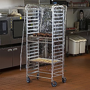Soro Essentials- Durable Clear Plastic Cover for 20 Tier Commercial Kitchen Bun Pan Sheet Rack – 28” x 23” x 61” Heavy Duty Plastic Sheet Pan Rack Cover with Zippers