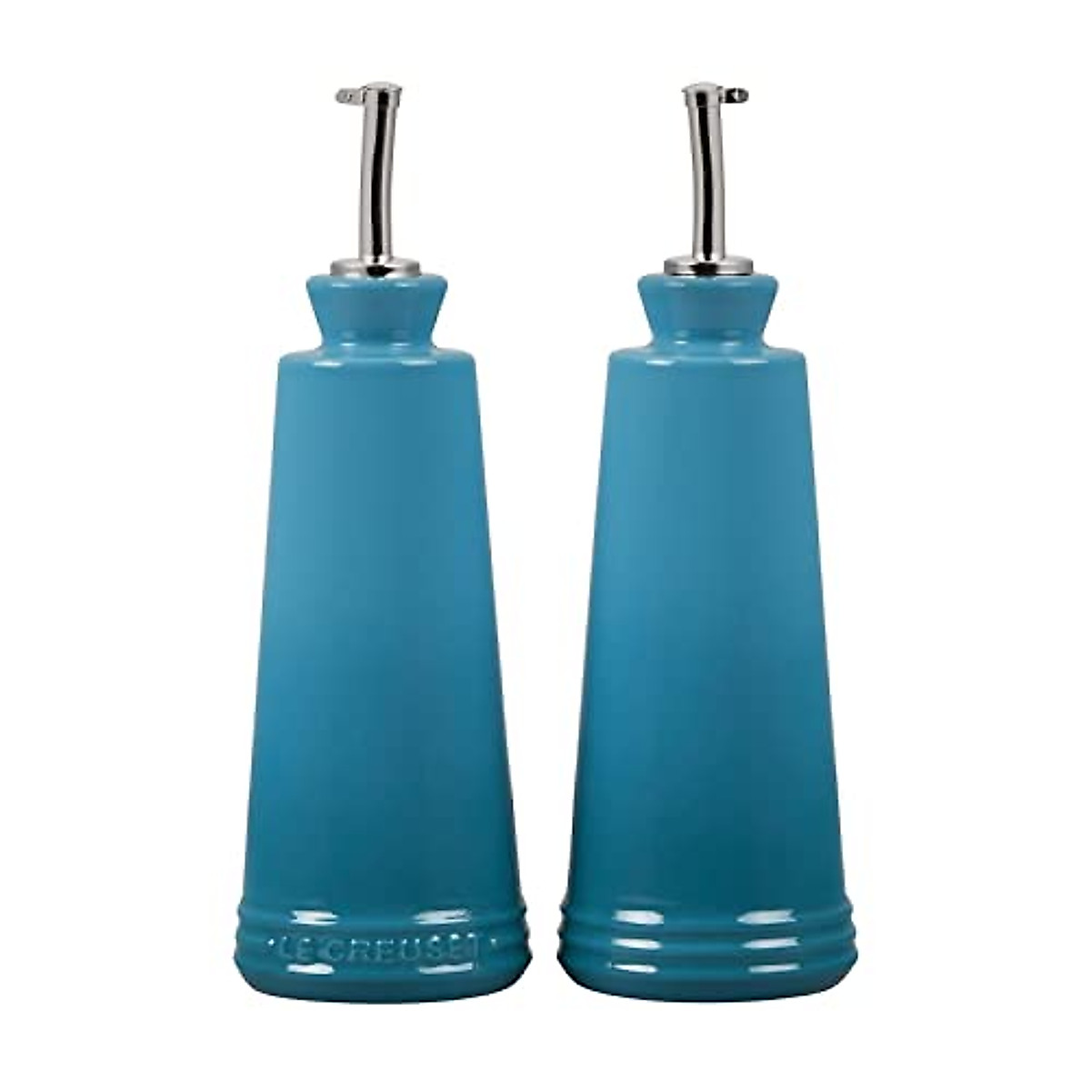 Le Creuset 9 1/2 in. Bread Oven Enameled Cast-iron Bundle with Oil & Vinegar Set and Spoon Rest - Caribbean