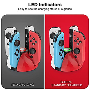 HEIYING Switch Controllers Charging Dock for Nintendo Switch/Switch OLED Joy-Con Controller, Switch Joy-Con Charging Dock with LED Indicator.